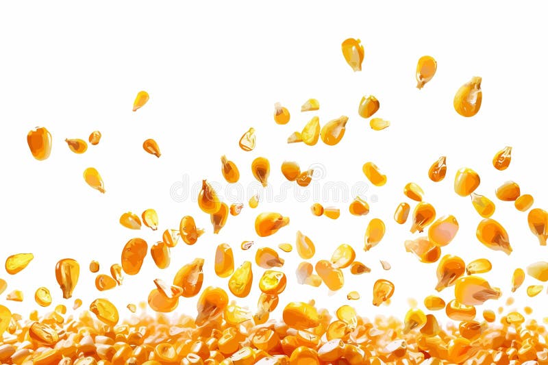 Corn Seed in air isolated stock vector. Illustration of popcorn - 341471711