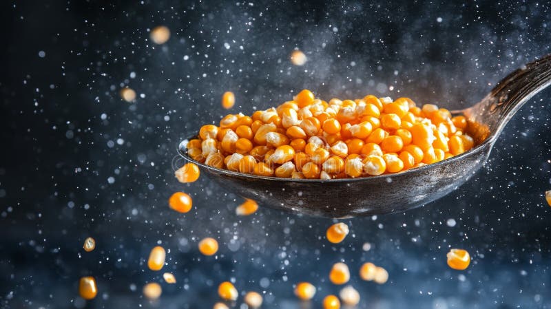 Corn Seeds with Great Taste Falling into a Metal Receptacle for ...