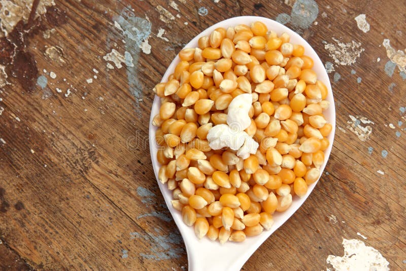 Corn Seeds with Popcorn Background Stock Image - Image of ingredient ...