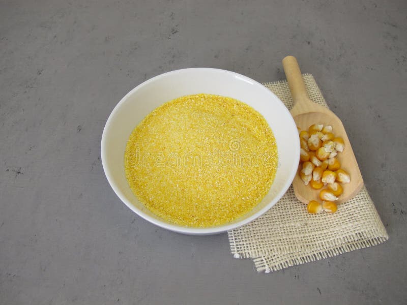 Corn Semolina in a Shallow Bowl Stock Image - Image of vegan, germ ...
