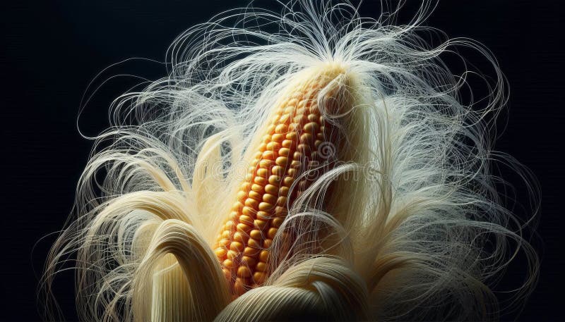Corn Silk Strands Close Up of the Fine Thread Like Styles Silk E Stock ...