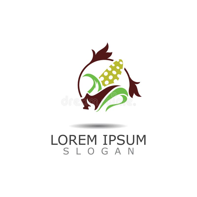 Corn Simple Logo Design Agriculture Farming Vector Stock Illustration ...