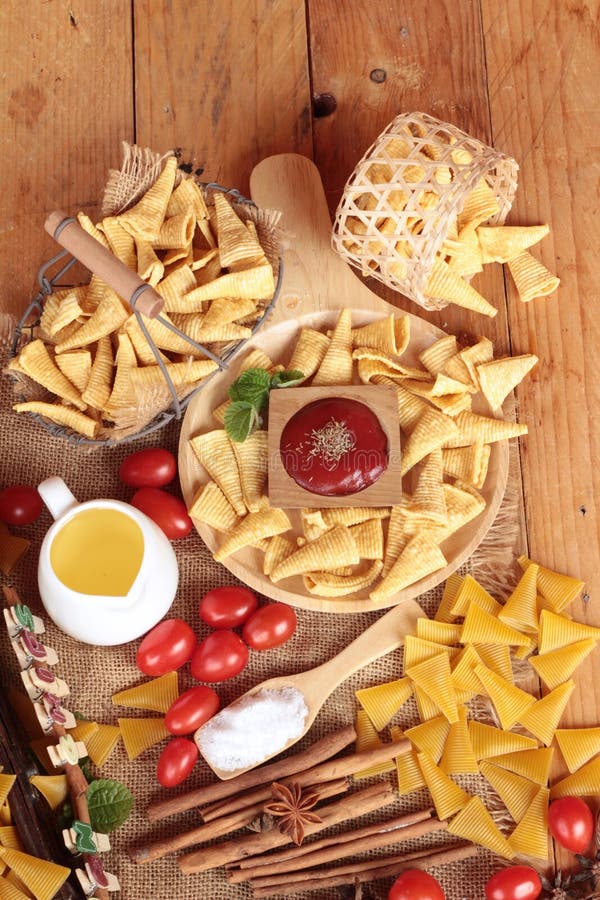 Corn Snack and Chips Corn Raw Delicious. Stock Photo - Image of pepper ...