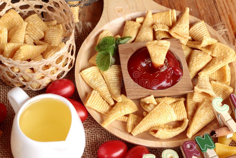 Corn Snack and Chips Corn Raw Delicious. Stock Photo - Image of yellow ...