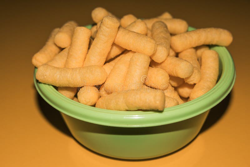 Corn snacks in a bowl stock image. Image of american - 173133467