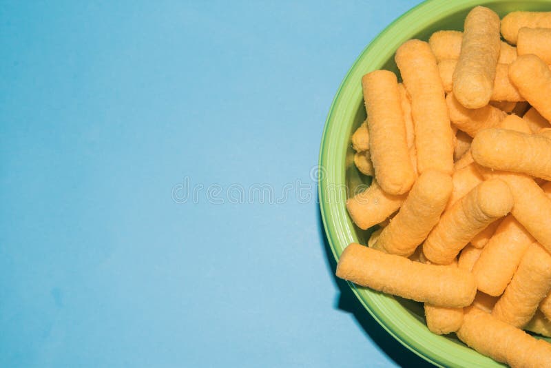 Corn snacks in a bowl stock photo. Image of horizontal - 173134106