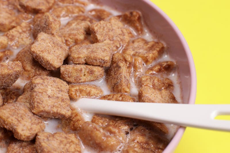 Corn Snacks with Milk Healthy Breakfast Closeup Stock Image - Image of ...