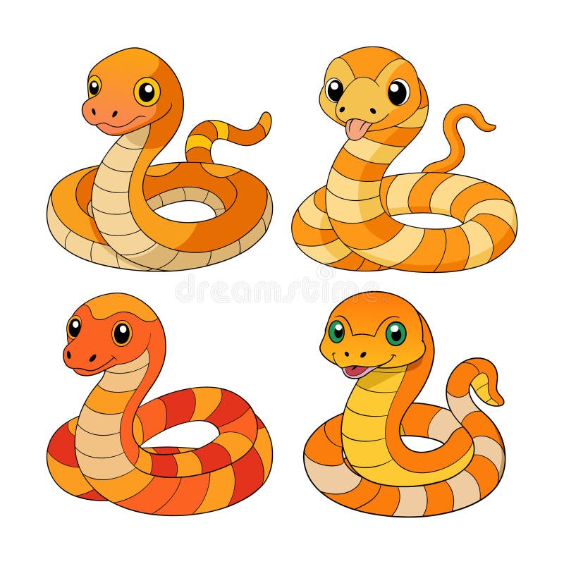Corn Snake Coloring Animal Illustration Design Stock Vector ...