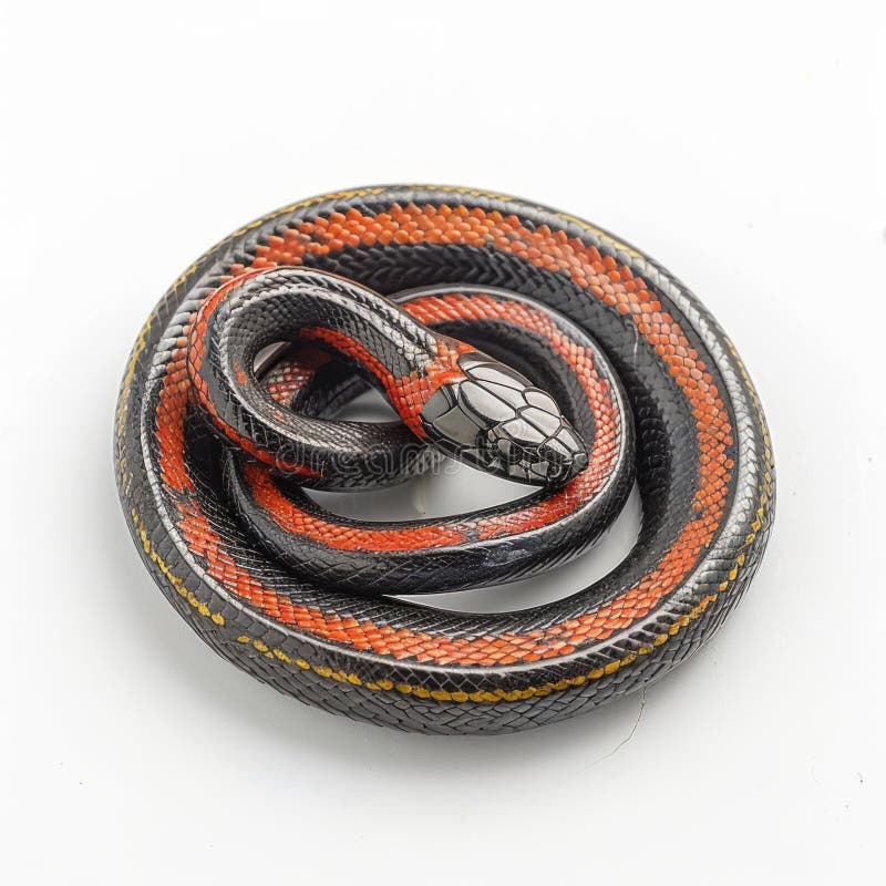 Corn Snake Displays Its Striking Orange and Red Patterns while Coiled ...