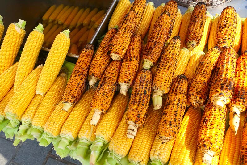 Corn is Sold in a Street Stall Stock Image - Image of cooked, market ...