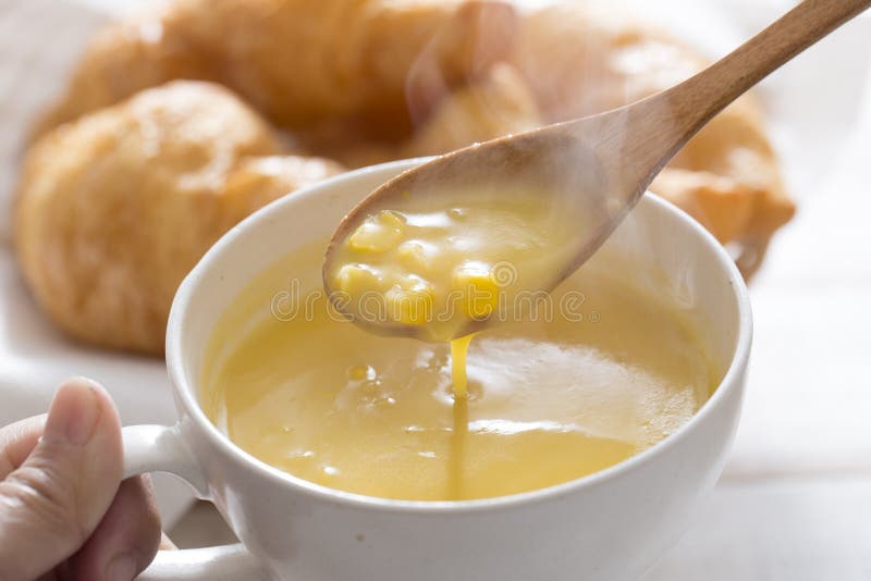 Corn soup lunch stock photo. Image of cream, health - 166534036