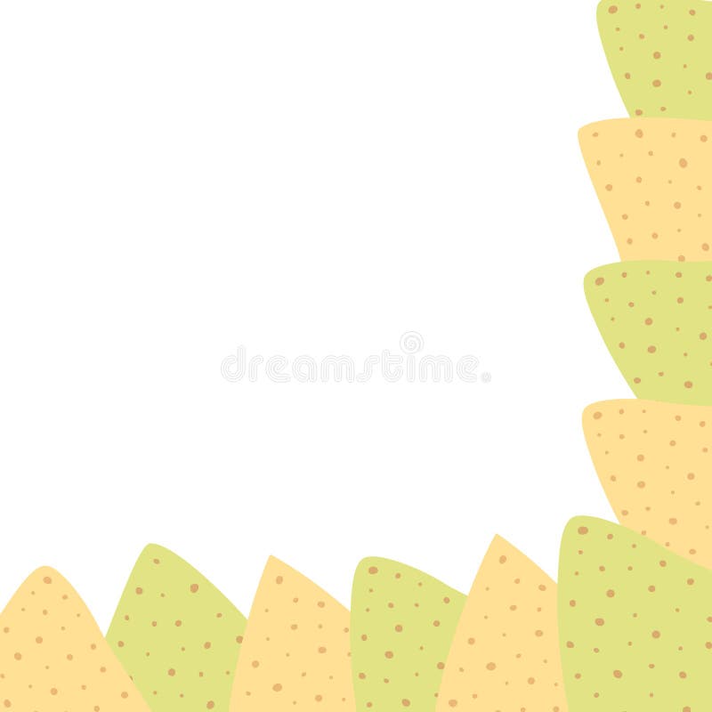 Corn and Spinach Nachos Corner Frame with Different Tortilla Chips ...