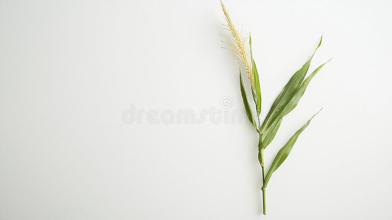 Corn Stalk Laid Flat on White Background Stock Illustration ...