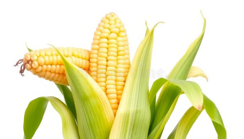 A Corn Stalk with a Yellow Corn Kernel on Top Stock Photo - Image of ...