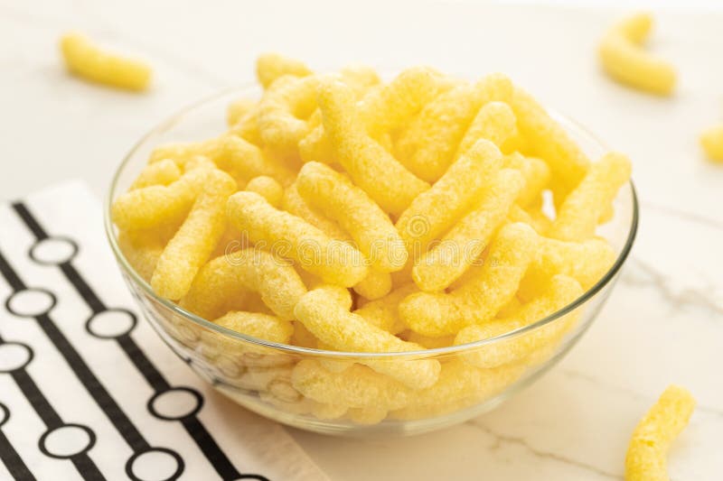 Corn Sticks in Bowl on Table Stock Photo - Image of cristal, chip ...