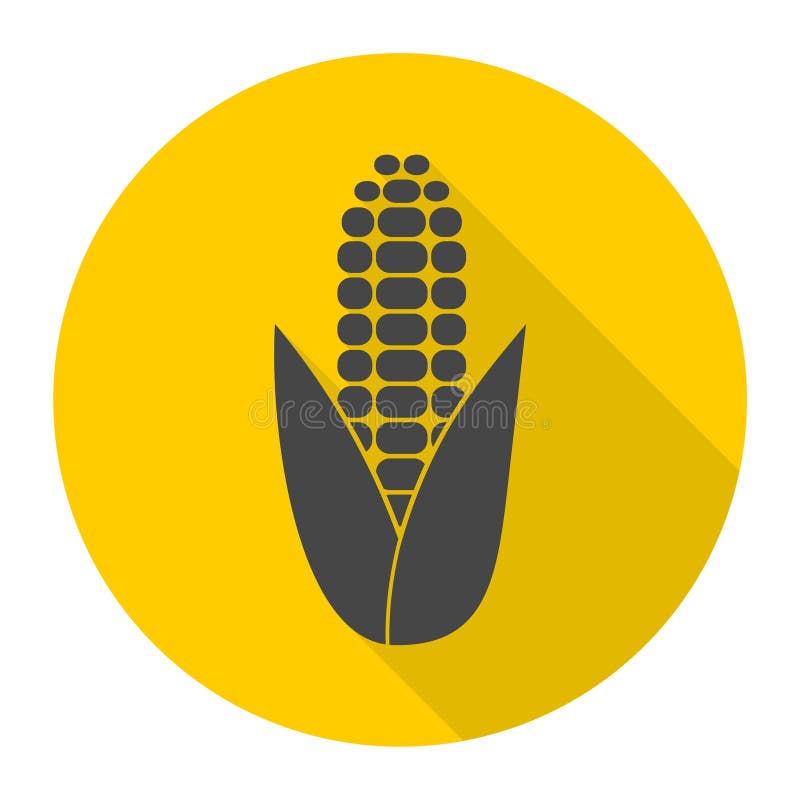 Corn Symbol Icon with Long Shadow Stock Vector - Illustration of design ...