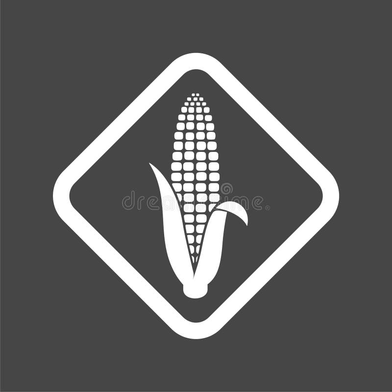 Corn Symbol Icon with Long Shadow Stock Vector - Illustration of design ...