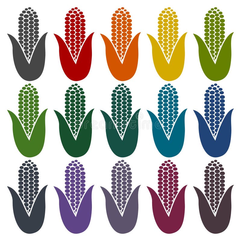 Corn symbol icons set stock vector. Illustration of agriculture - 101927521