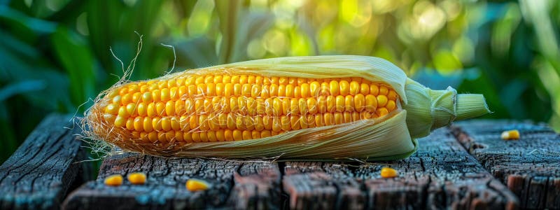 Corn on the Table on the Background of Nature Stock Image - Image of ...