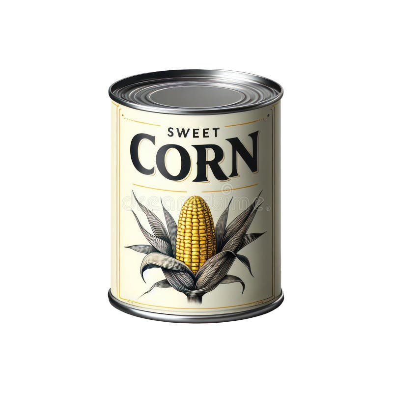 Corn Tin Can Product Isolated on White Transparent Background Stock ...
