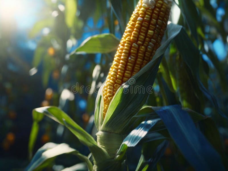 Corn on the tree branches stock illustration. Illustration of ground ...