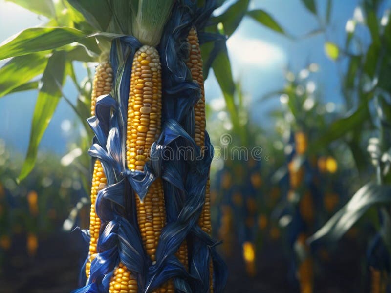 Corn on the tree branches stock illustration. Illustration of ...