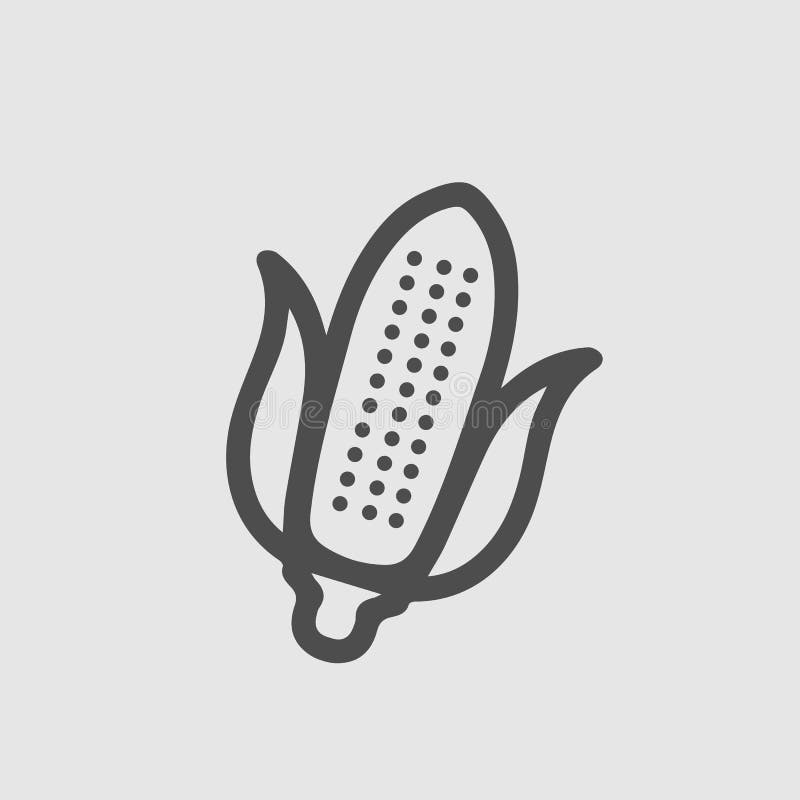 Corn Vector Icon. Popcorn Symbol Stock Vector - Illustration of plant ...