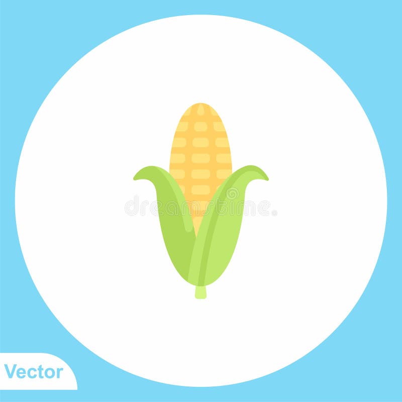 Corn Vector Icon Sign Symbol Stock Illustration - Illustration of flora ...