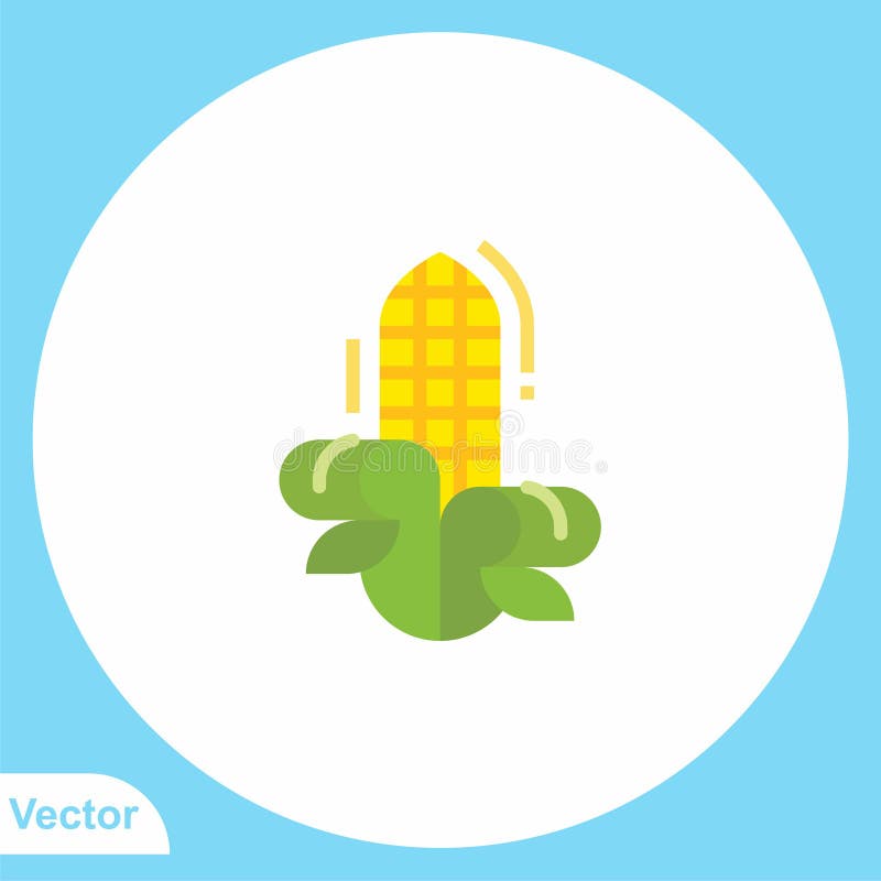 Corn Vector Icon Sign Symbol Stock Vector - Illustration of natural ...