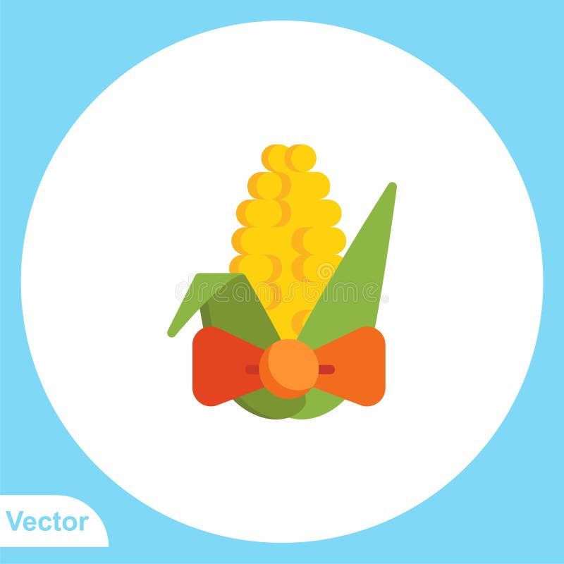 Corn Vector Icon Sign Symbol Stock Illustration - Illustration of flat ...