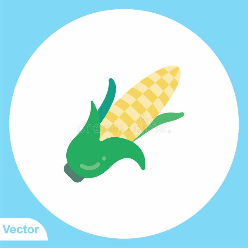 Corn Vector Icon Sign Symbol Stock Illustration - Illustration of ...