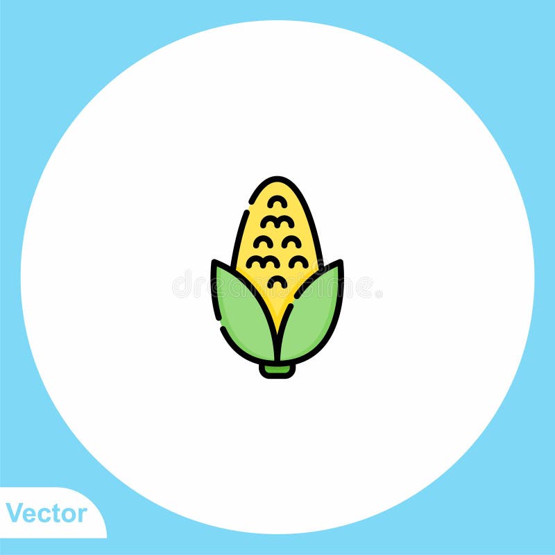 Corn Vector Icon Sign Symbol Stock Illustration - Illustration of gold ...