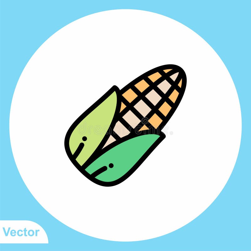 Corn Vector Icon Sign Symbol Stock Illustration - Illustration of corn ...