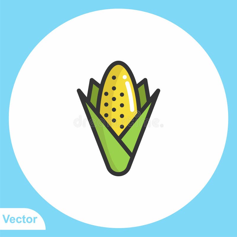 Corn Vector Icon Sign Symbol Stock Illustration - Illustration of ...