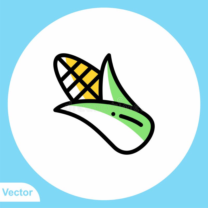 Corn Vector Icon Sign Symbol Stock Illustration - Illustration of farm ...