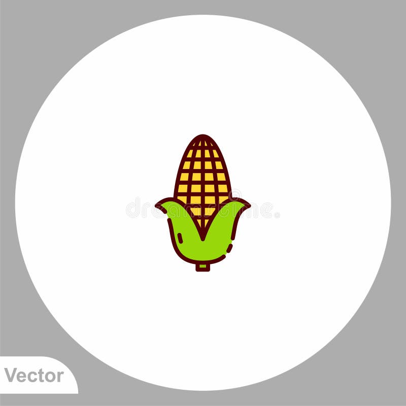 Corn Vector Icon Sign Symbol Stock Illustration - Illustration of diet ...