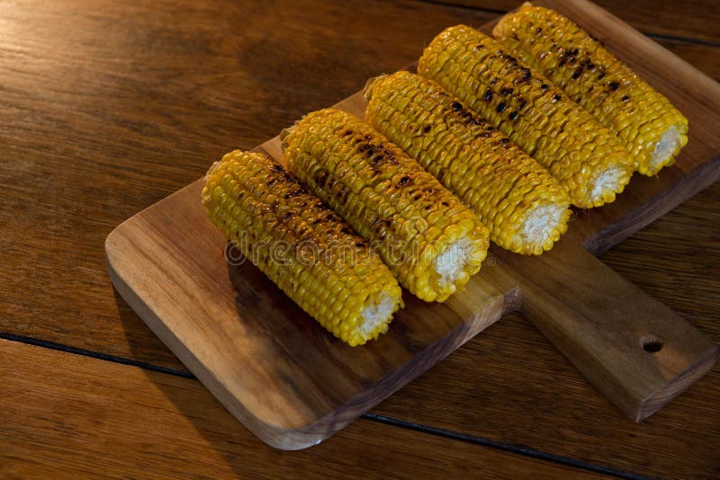 Corn on wooden tray stock image. Image of roasted, meal - 102210613