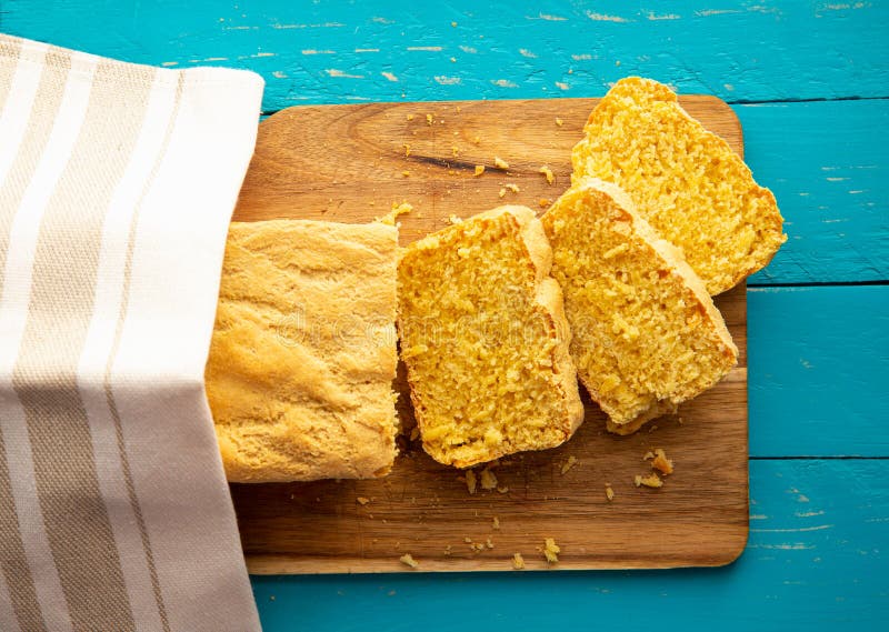 Cornbread is Bread Containing Cornmeal, Corn Flour. Stock Photo - Image ...