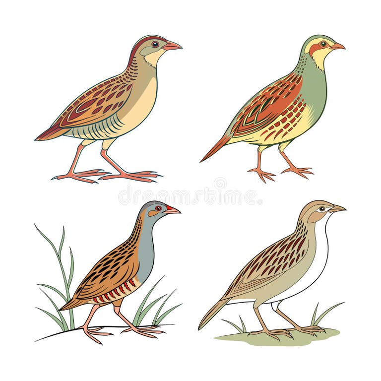 Corncrake Bird Realistic Illustration Stock Vector - Illustration of ...