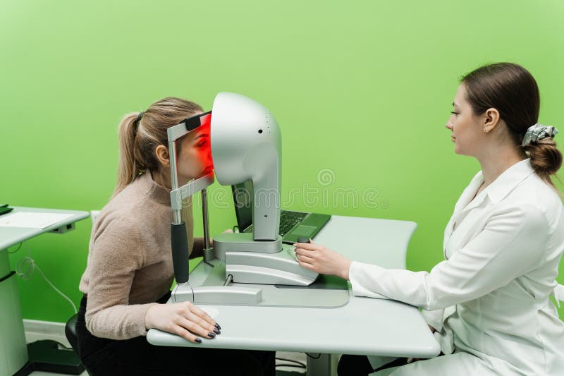 Perimetry Eyes Test for Early Sign of Glaucoma of Woman Patient of ...