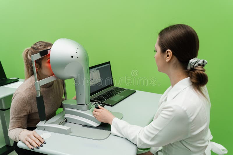 Perimetry Eyes Test for Early Sign of Glaucoma of Woman Patient of ...