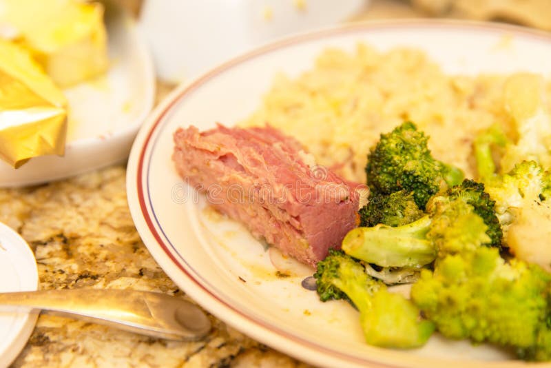 Corned Beef, Broccoli stock image. Image of dinner, potato - 133073215