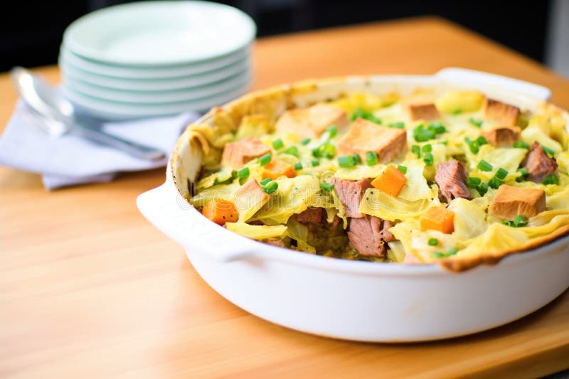 Corned Beef and Cabbage Pie in a Dish Stock Image - Image of comfort ...