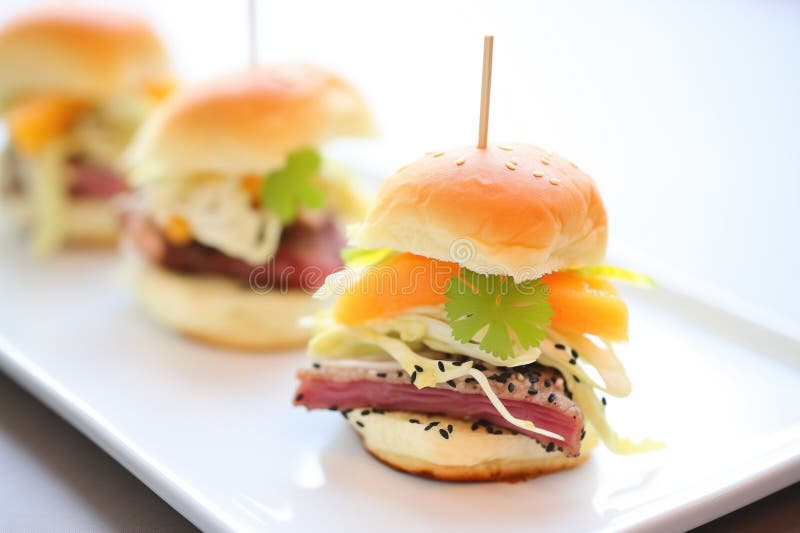 Corned Beef and Cabbage Sliders on Mini Buns Stock Photo - Image of ...