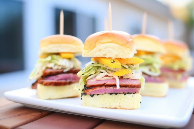 Corned Beef and Cabbage Sliders on Mini Buns Stock Photo - Image of ...