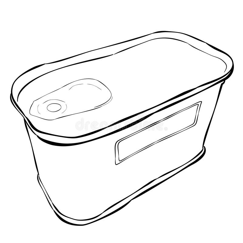 Corned Beef Can, Simple Vector Hand Draw Doodle Sketch at White Stock ...