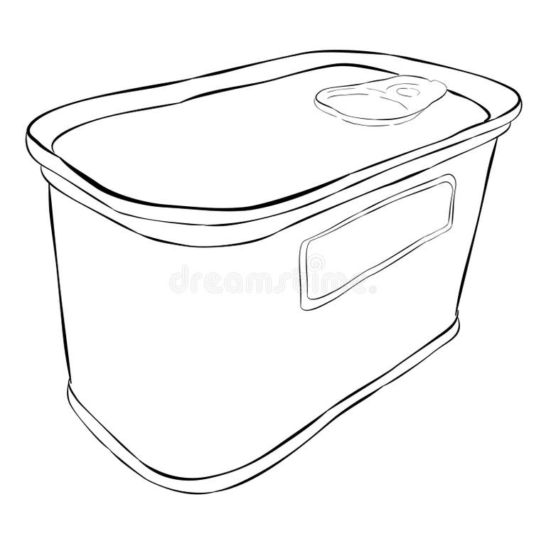 Corned Beef Can, Simple Vector Hand Draw Doodle Sketch at White Stock ...