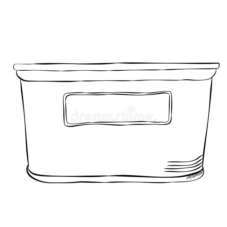 Corned Beef Can, Simple Vector Hand Draw Doodle Sketch at White Stock ...