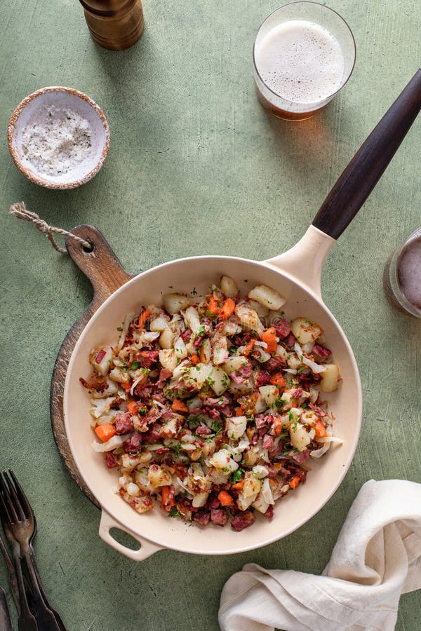 Corned Beef Hash with Potatoes and Carrots Stock Photo - Image of food ...