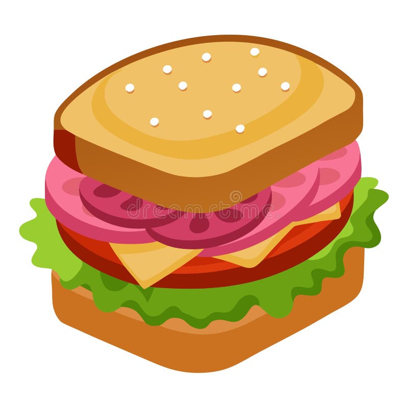 Corned Beef Sandwich with Lettuce and Onions Stock Vector ...